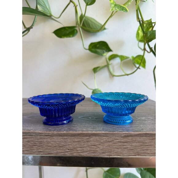 Dining | Vintage Cobalt Blue Pressed Glass Mini Compote Bowls Set Of 2 ...